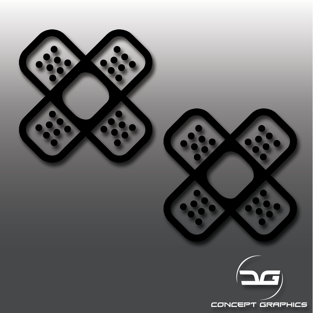 2x Funny JDM Plaster Bandage Vinyl Decal Stickers | Concept Graphics