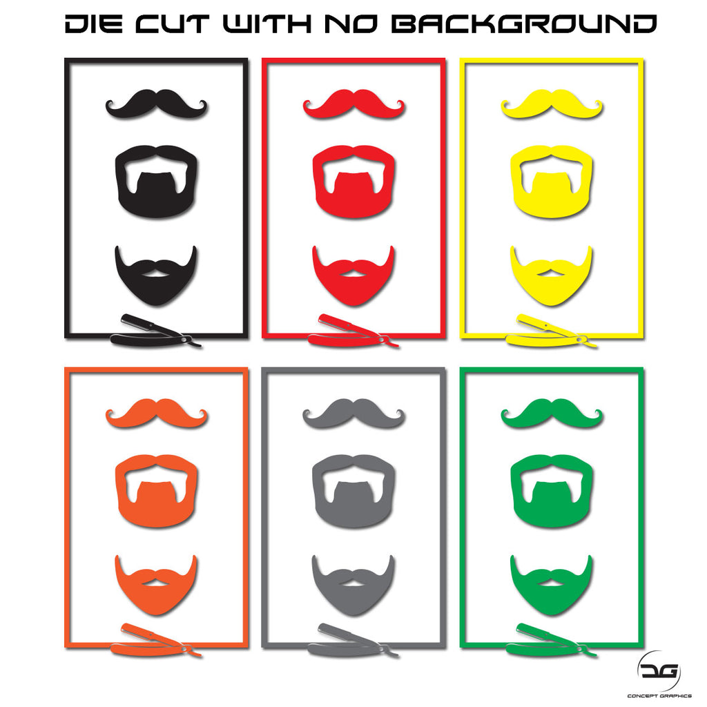 Beards Hair Barber Shop Wall Art Vinyl Sticker Sign | Concept Graphics