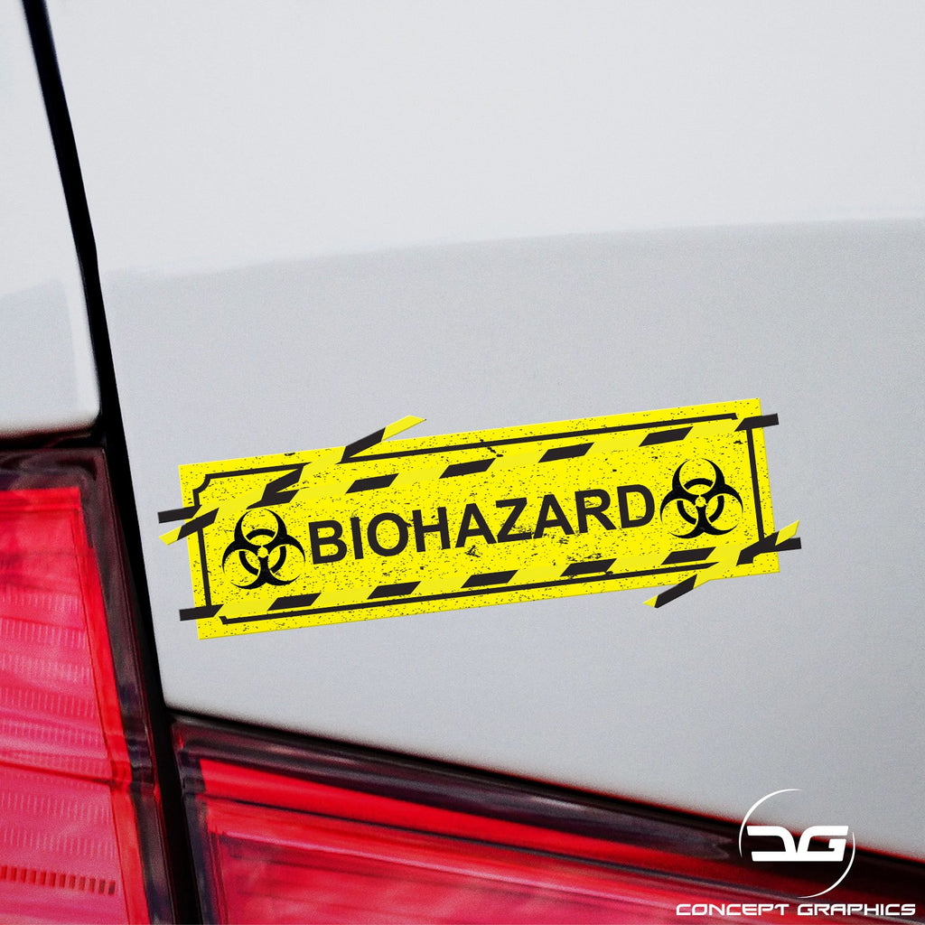 Warning Biohazard Funny Car Vinyl Slap Sticker | Concept Graphics