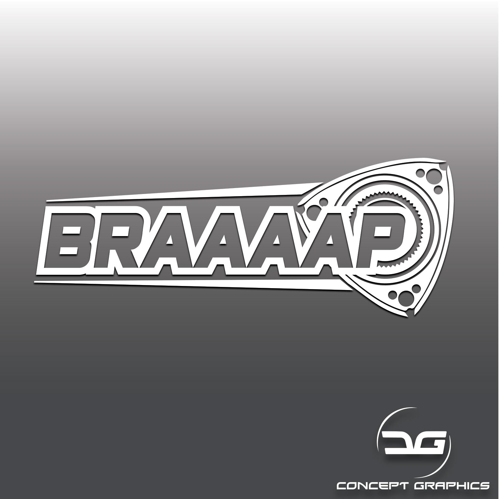 Braaap Funny Rotary Engine Car Vinyl Decal Sticker | Concept Graphics