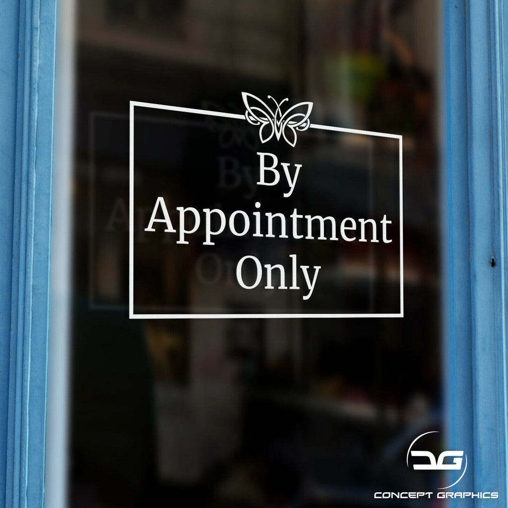 By Appointments Only Vinyl Decal Sticker Sign | Concept Graphics