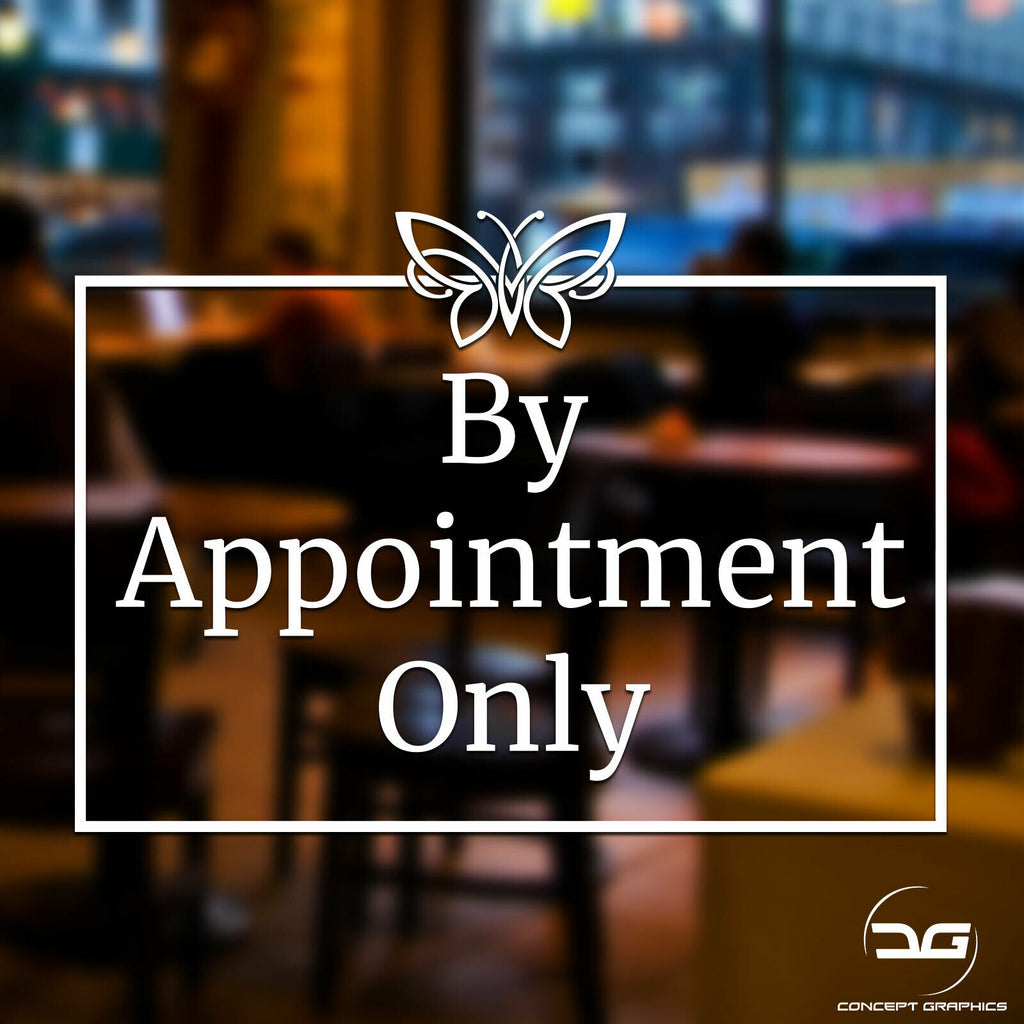 By Appointments Only Vinyl Decal Sticker Sign | Concept Graphics
