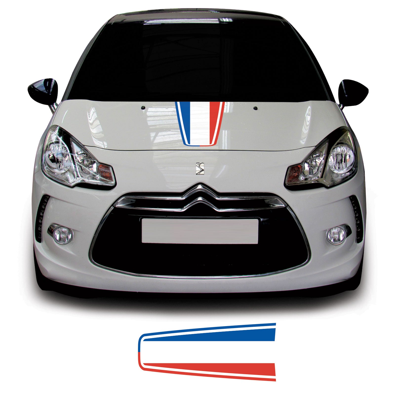 Citroen DS3 French Flag Bonnet Stripe Vinyl Sticker | Concept Graphics
