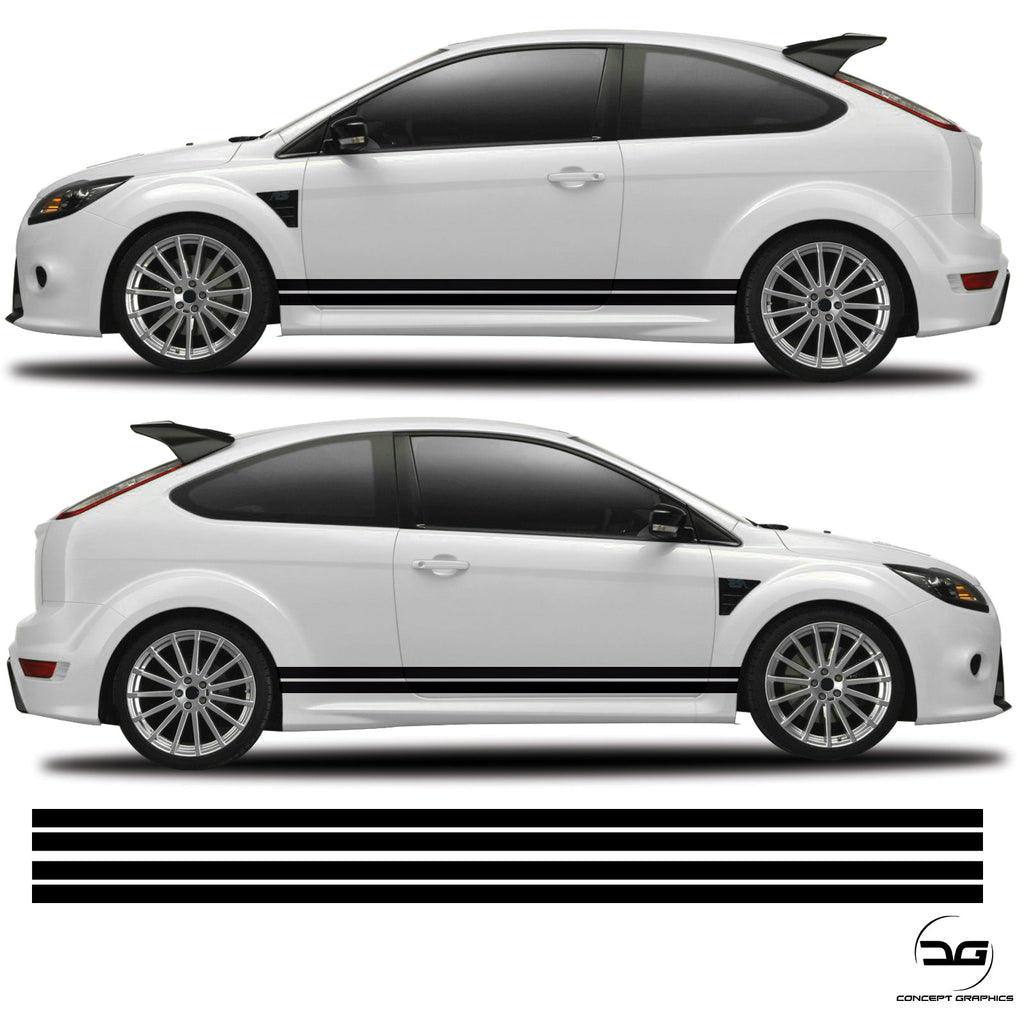 Ford Focus Mk2 ST RS Double Side Stripe Graphics | Concept Graphics