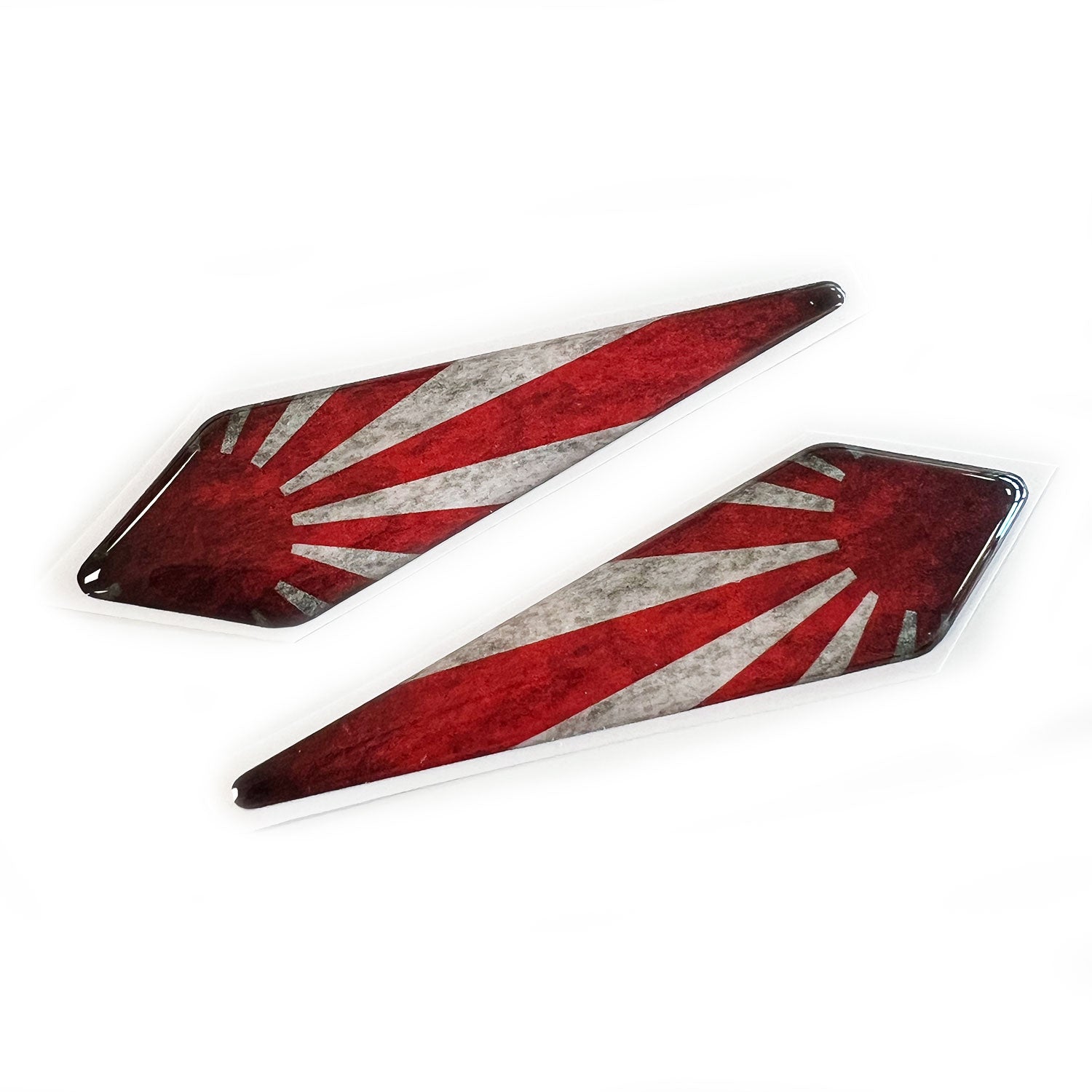Rising Sun JDM Rustic Flag 3D Domed Gel Badges | Concept Graphics