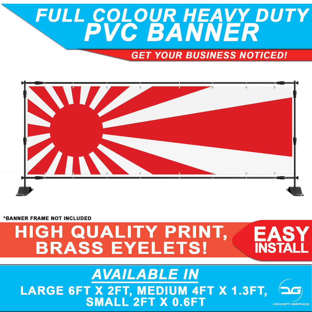 JDM Rising Sun Garage Wall Art PVC Banner Sign | Concept Graphics