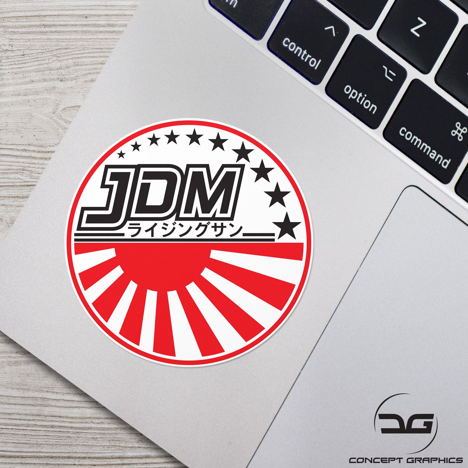JDM Rising Sun Shooting Star Race Car Vinyl Sticker | Concept Graphics
