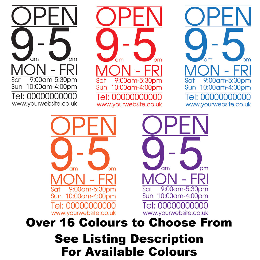 Custom Personalised Opening Retail Shop Hours Sign | Concept Graphics