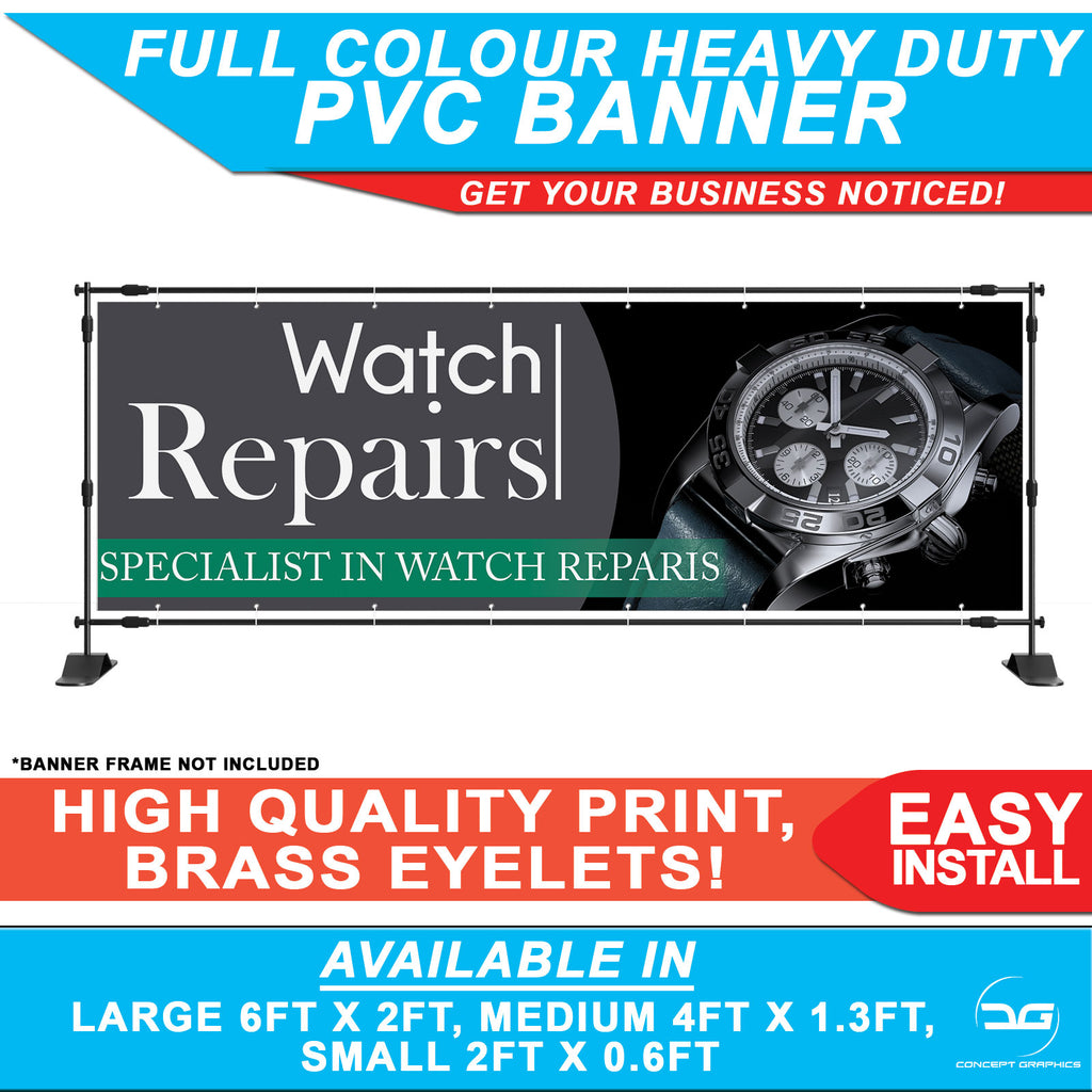 Watch Repairs Specialist Jewellers PVC Banner Sign | Concept Graphics