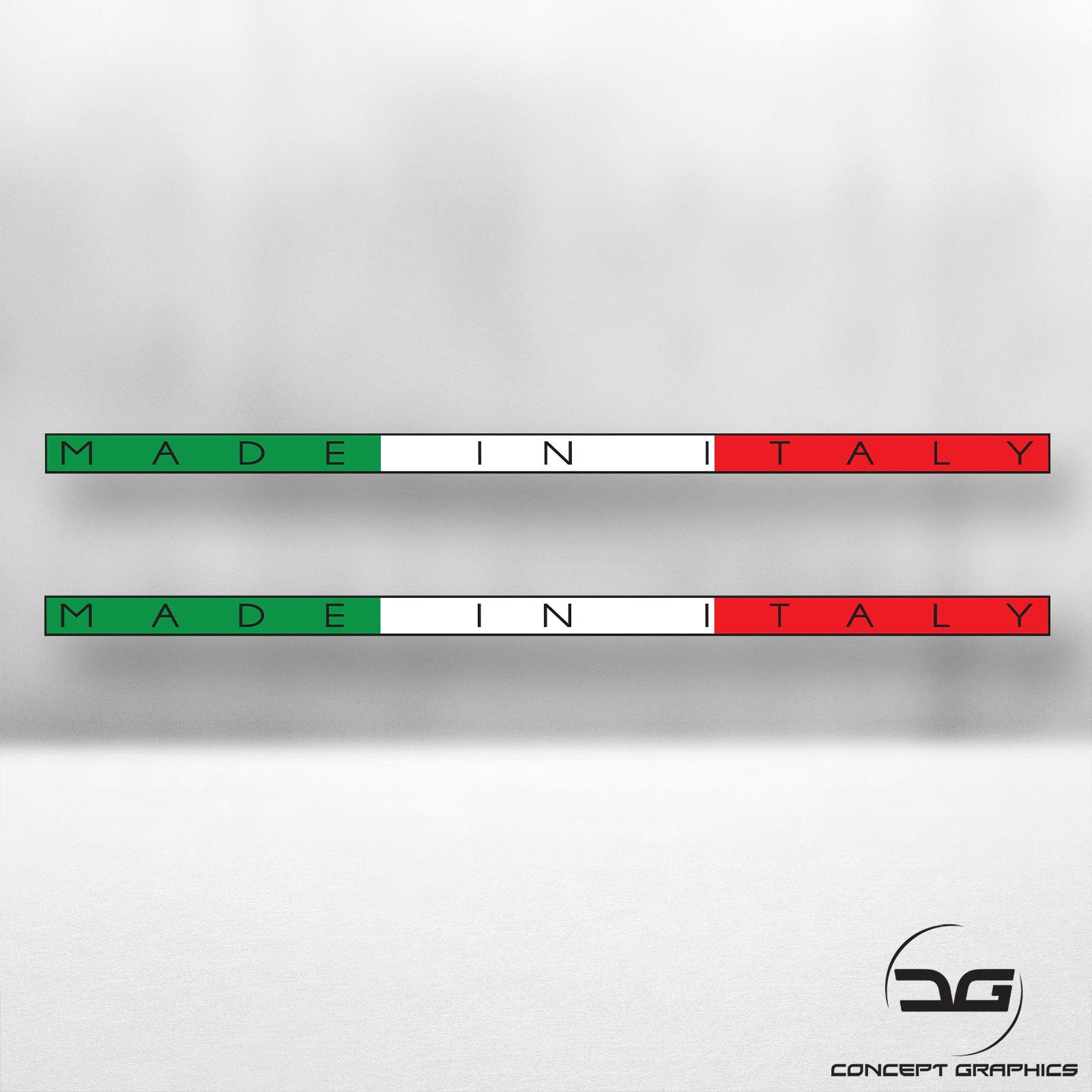Made In Italy Italian Flag Car Vinyl Decal Stickers | Concept Graphics