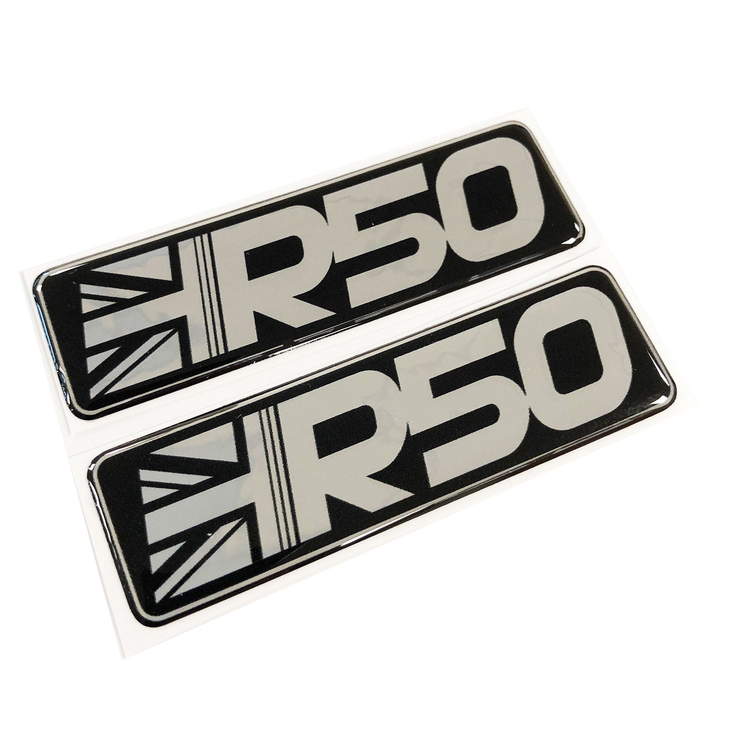 R50 Chrome Mini Cooper One 3D Domed Gel Badges | Concept Graphics
