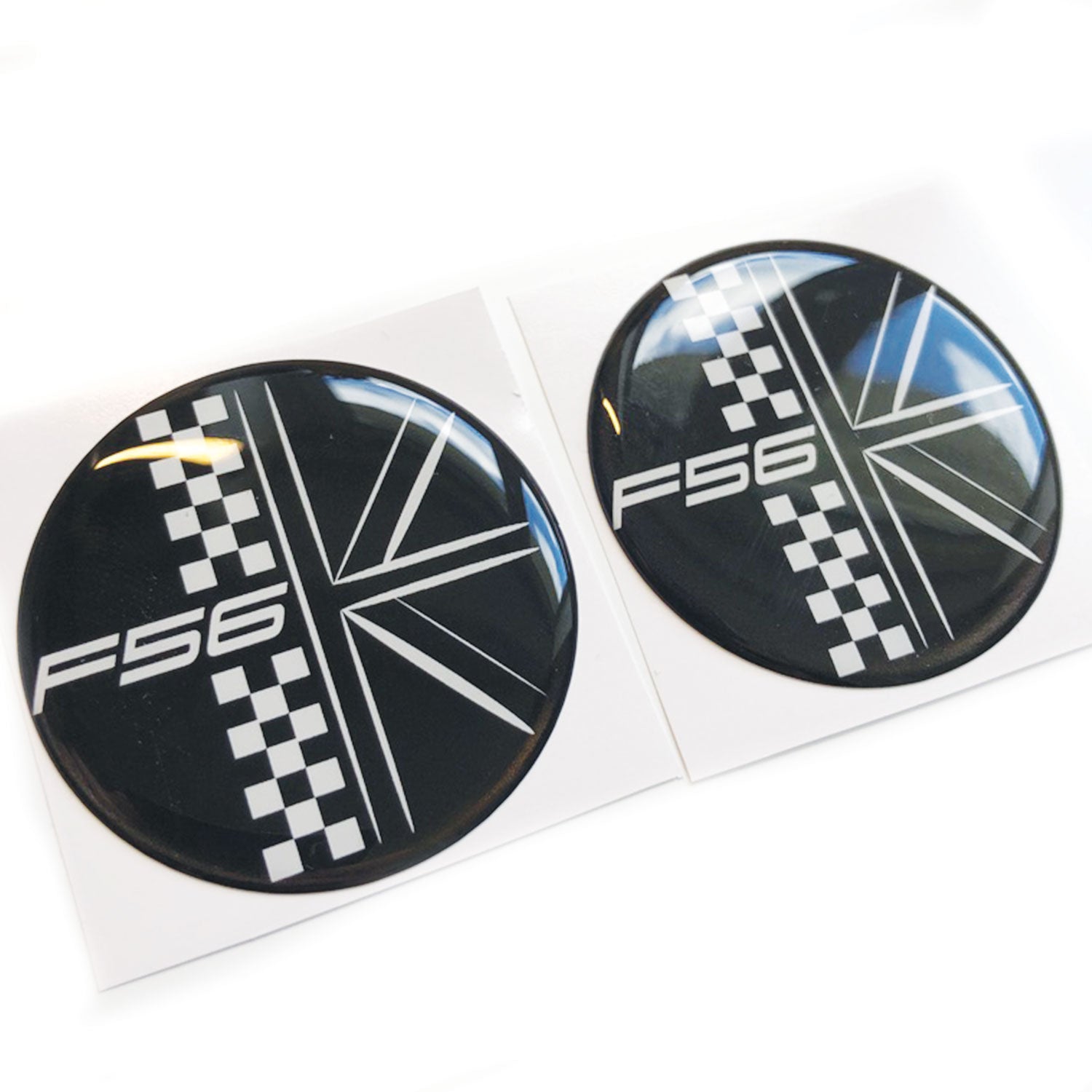 F56 Round Union Jack Mini Cooper Domed Gel Badges | Concept Graphics