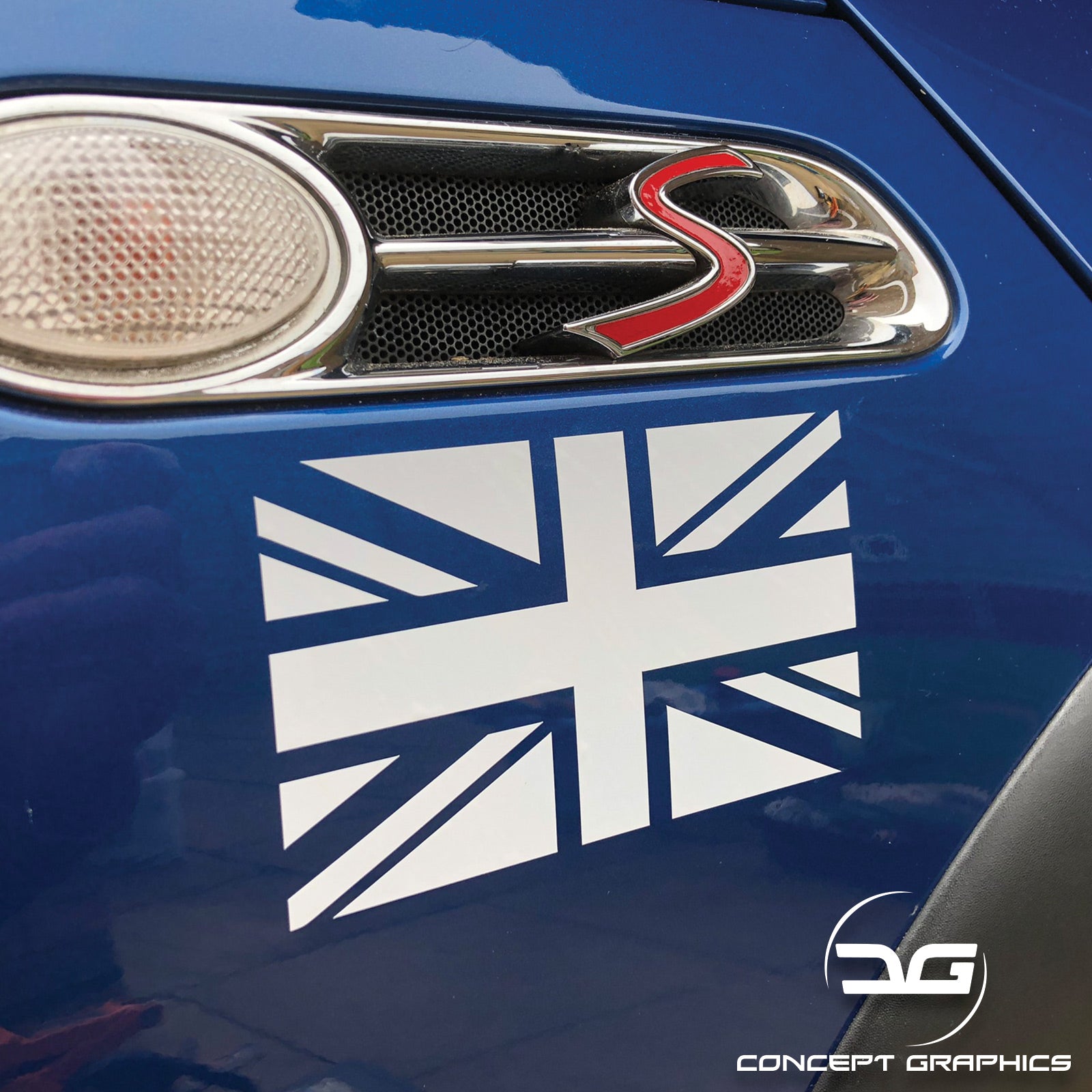 2x Mini Cooper Union Flag Wing Vinyl Decal Sticker | Concept Graphics