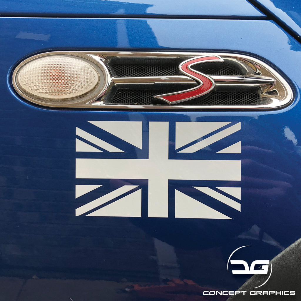 2x Mini Cooper Union Flag Wing Vinyl Decal Sticker | Concept Graphics