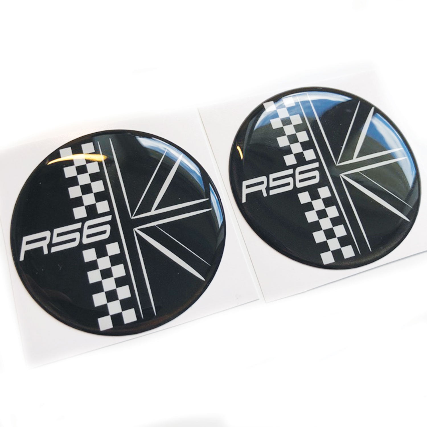 R56 Round Union Jack Mini Cooper Domed Gel Badges | Concept Graphics