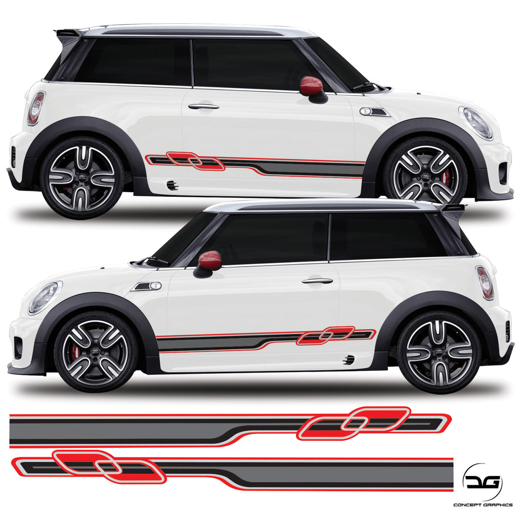 Mini Cooper S R56 Race Side Stripe Vinyl Stickers | Concept Graphics