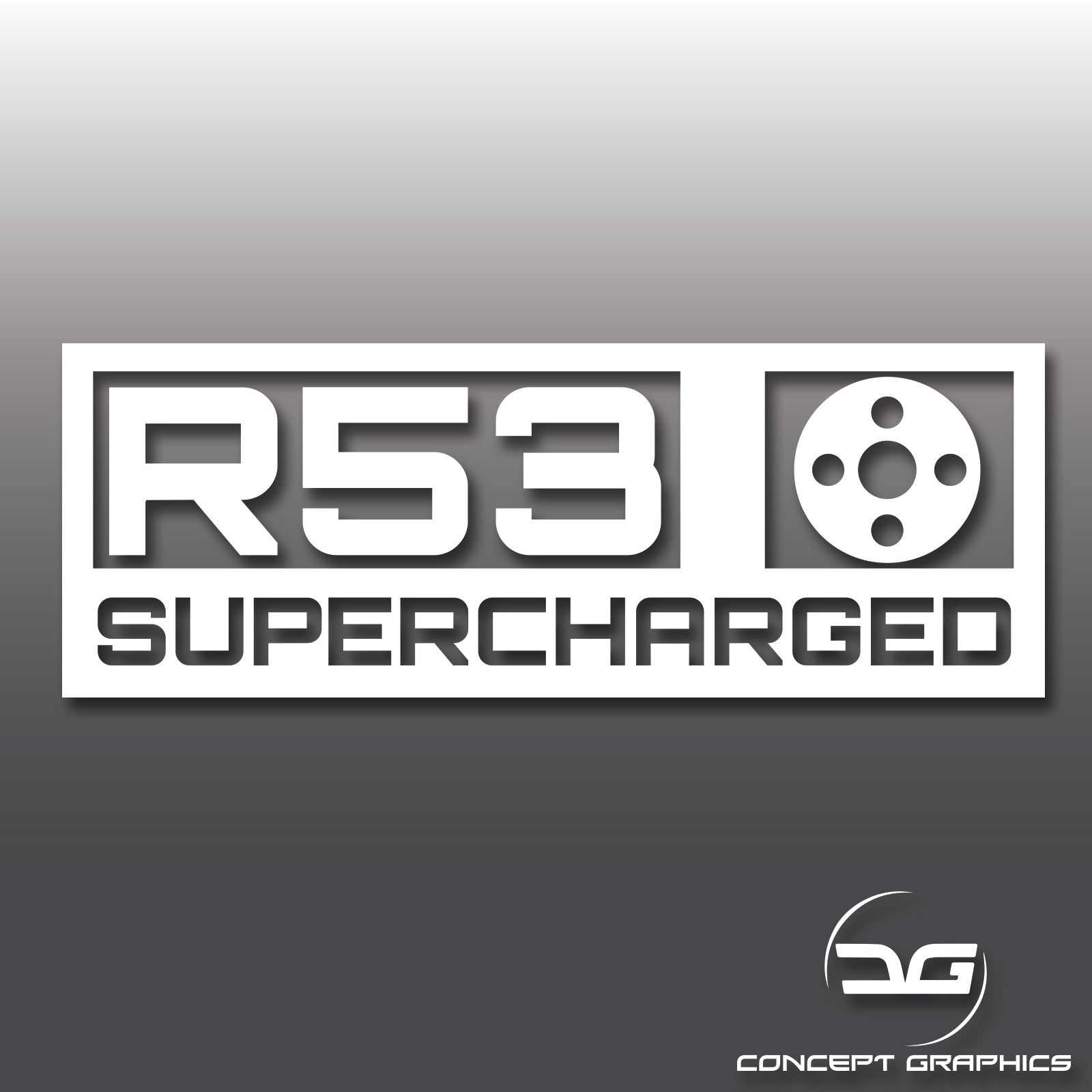 Mini Cooper S R53 Supercharged Pulley Vinyl Sticker | Concept Graphics