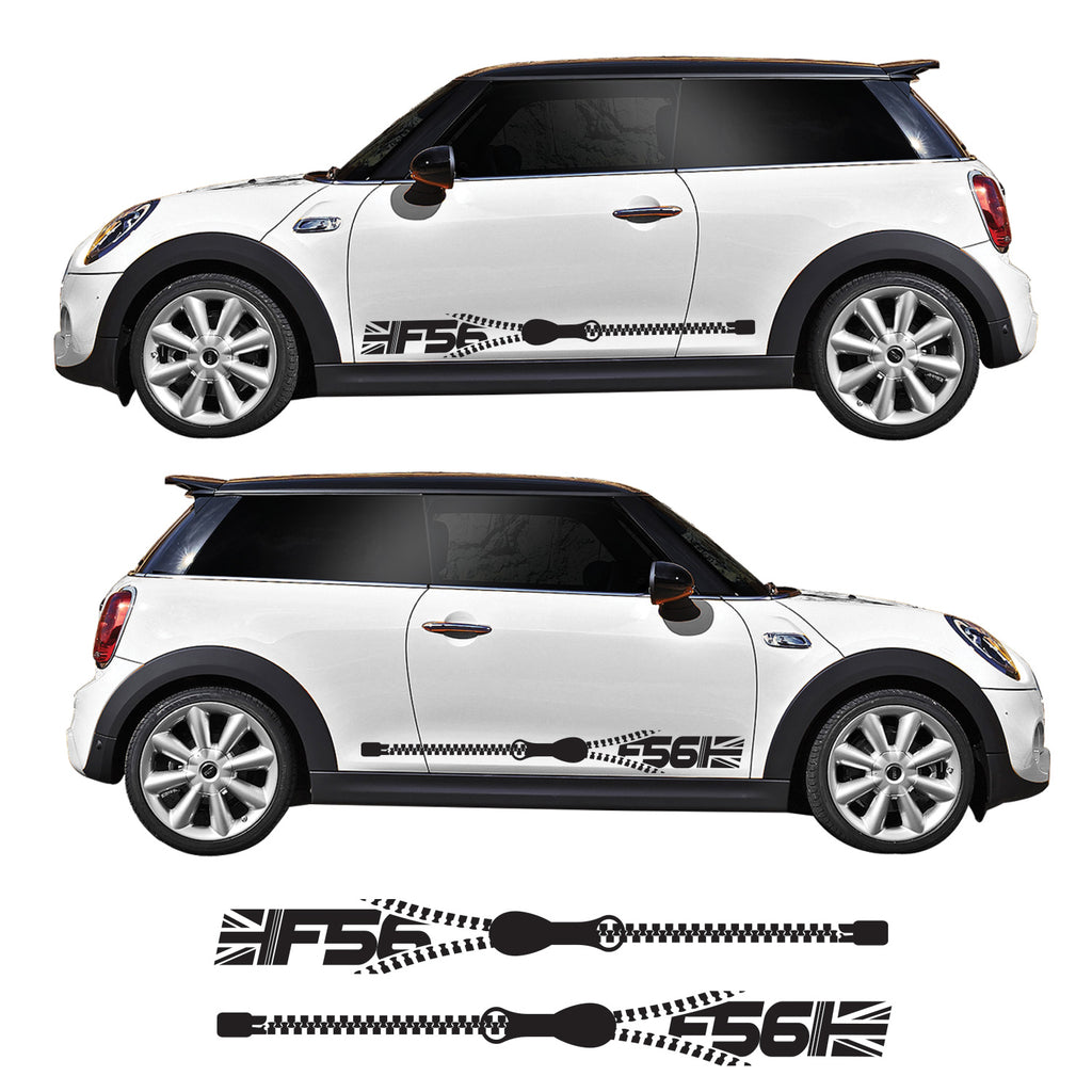 Mini Cooper F56 Zip Side Stripe Vinyl Sticker Kit | Concept Graphics