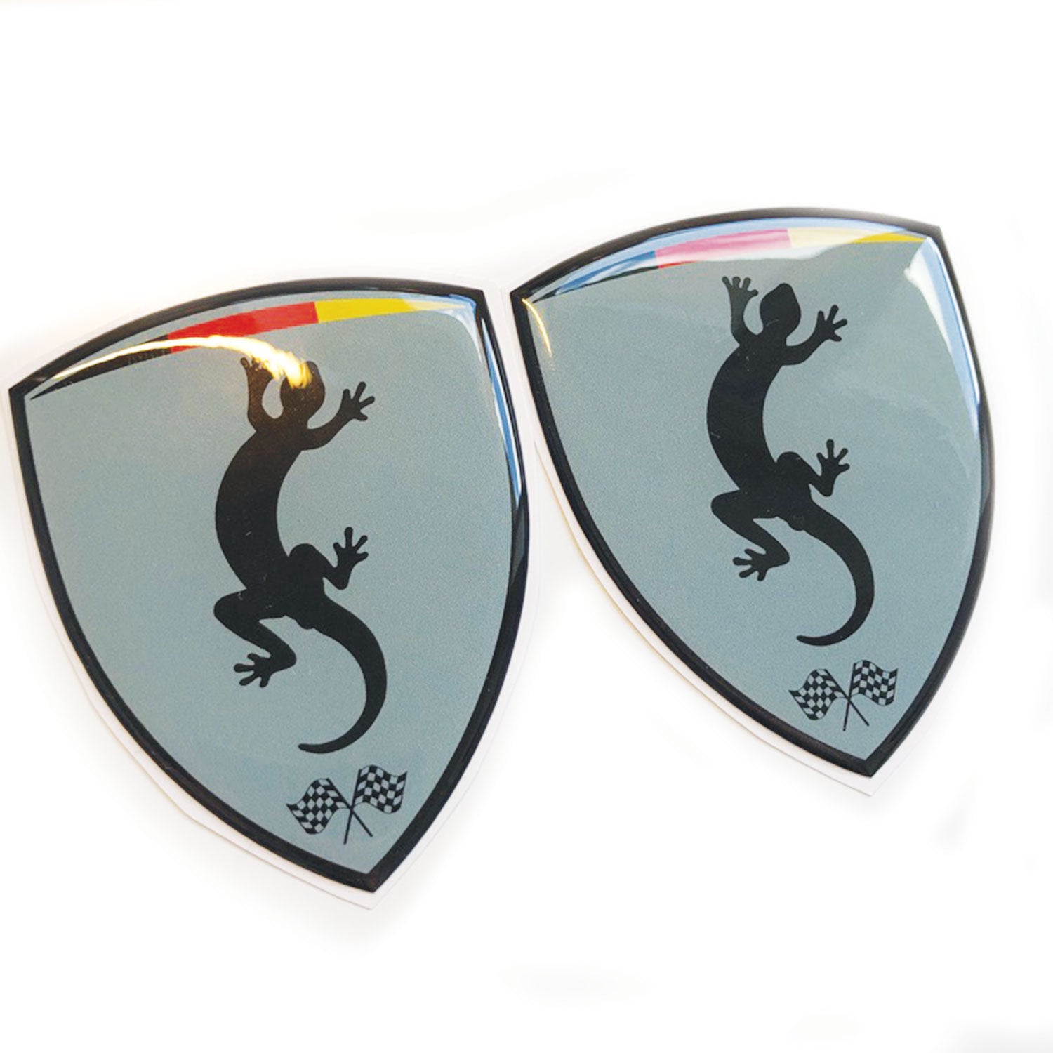 2x Quattro German Wing Shields 3D Domed Gel Badges | Concept Graphics