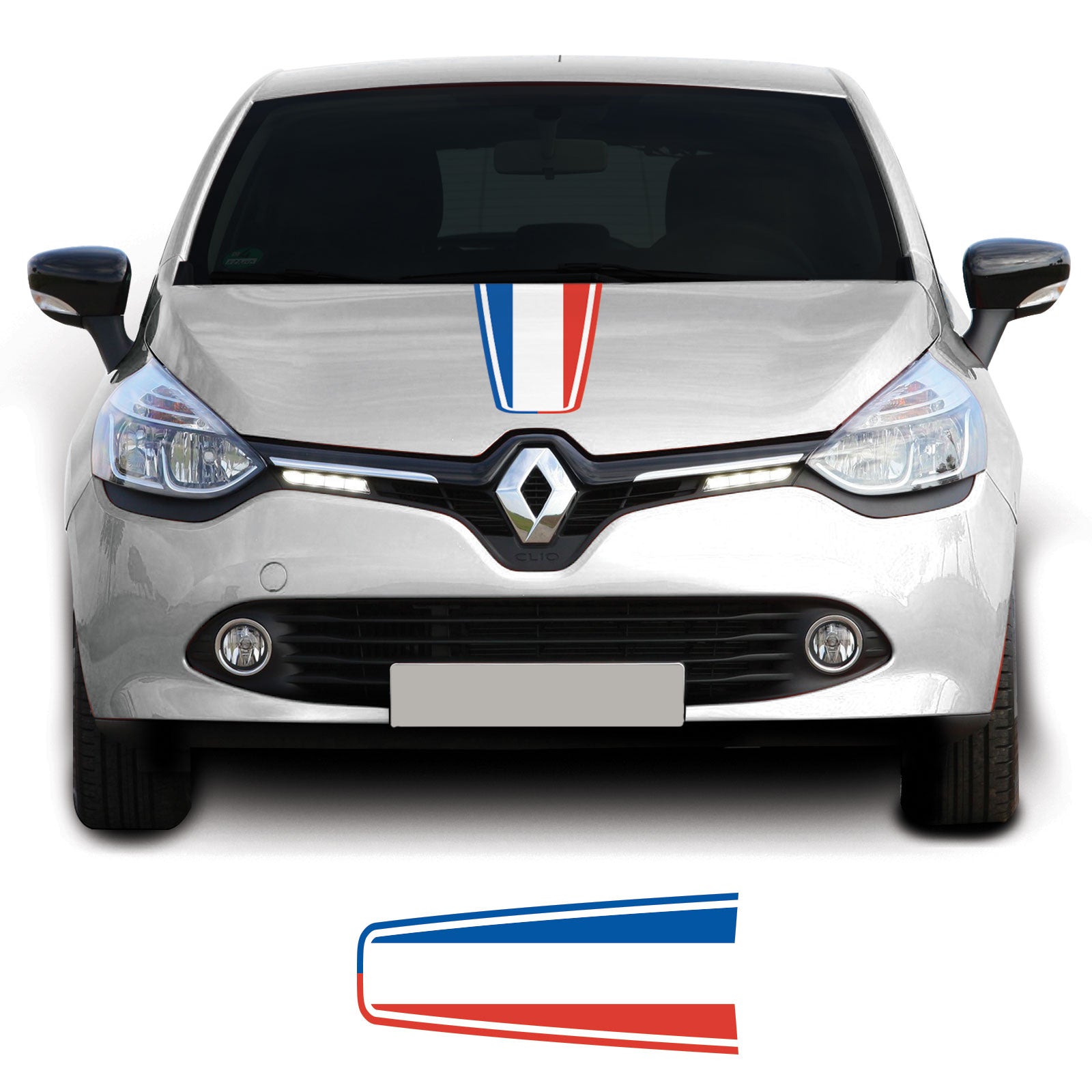 Renault Clio Mk4 French Flag Bonnet Stripe Sticker | Concept Graphics