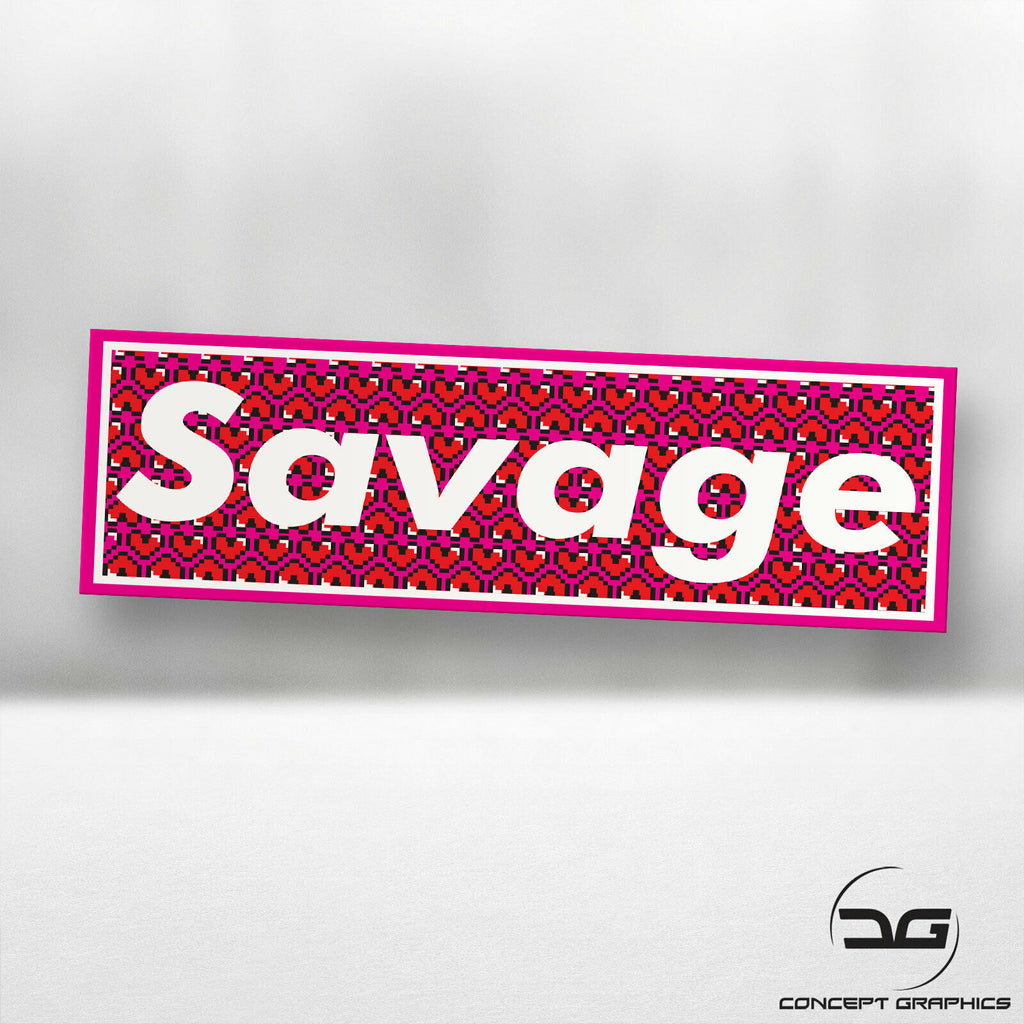 Savage Heart Funny Car Vinyl Decal Slap Sticker | Concept Graphics