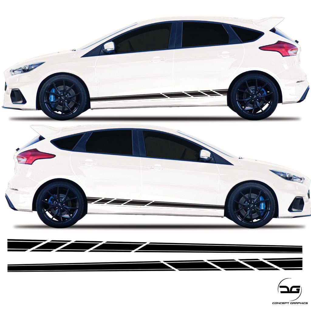 Ford Focus Mk3 Slash Racing Side Stripe Graphics | Concept Graphics