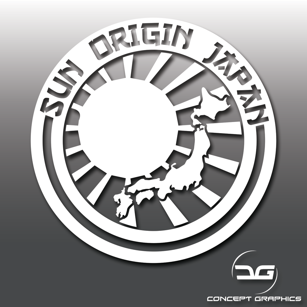 Sun Origin Japanese Rising Sun Vinyl Decal Sticker | Concept Graphics