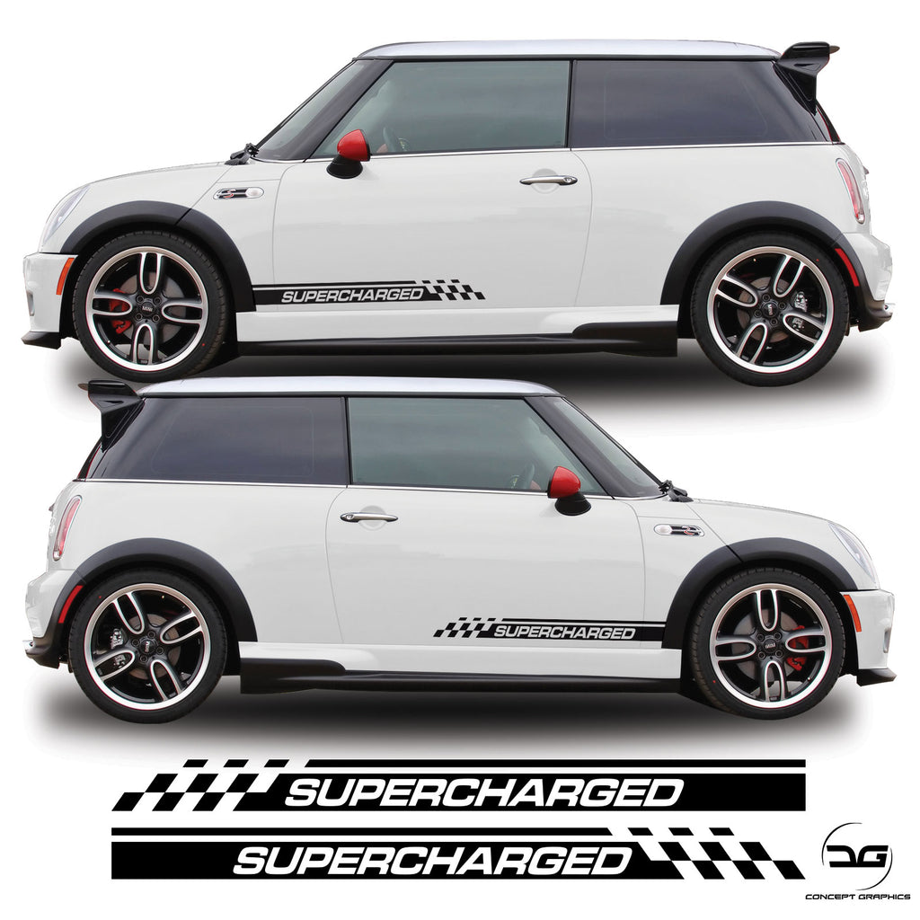 Mini Cooper S R53 Supercharged Side Stripe Graphics | Concept Graphics