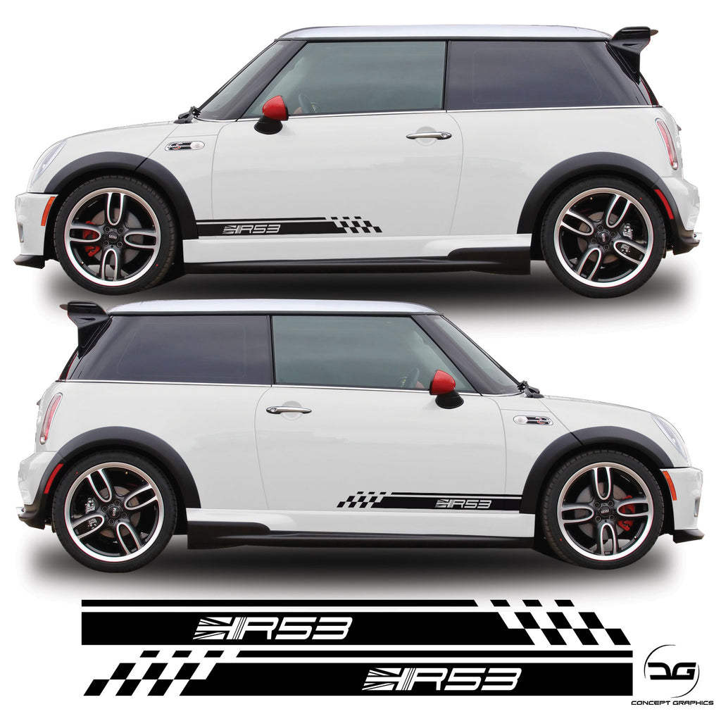 Mini Cooper S R53 Union Jack Side Stripe Stickers | Concept Graphics