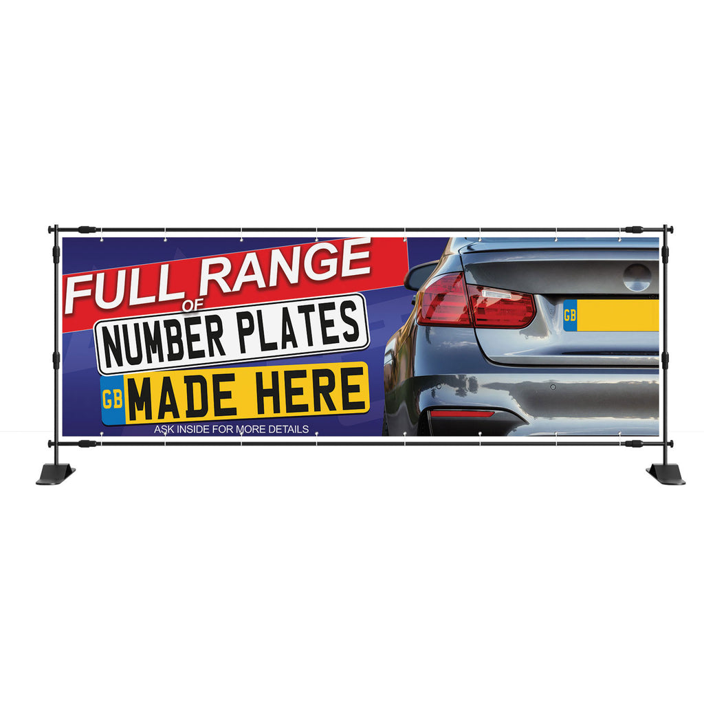 Number Plates Made Here Motor PVC Banner Sign | Concept Graphics