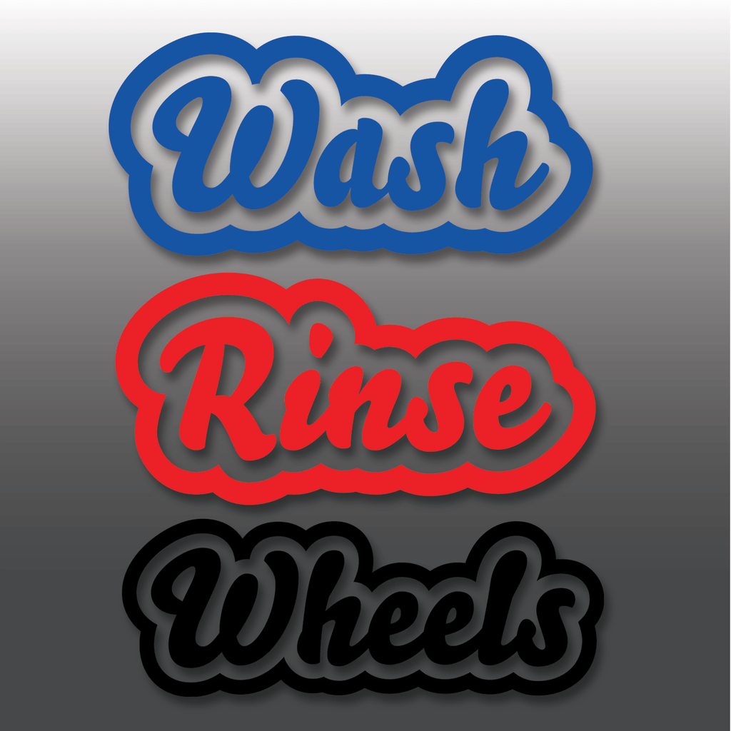 Car Detailing Wash, Rinse & Wheels Bucket Stickers | Concept Graphics