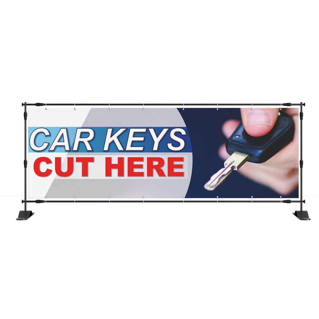 Car Keys Cut Here Locksmith Advert PVC Banner Sign | Concept Graphics
