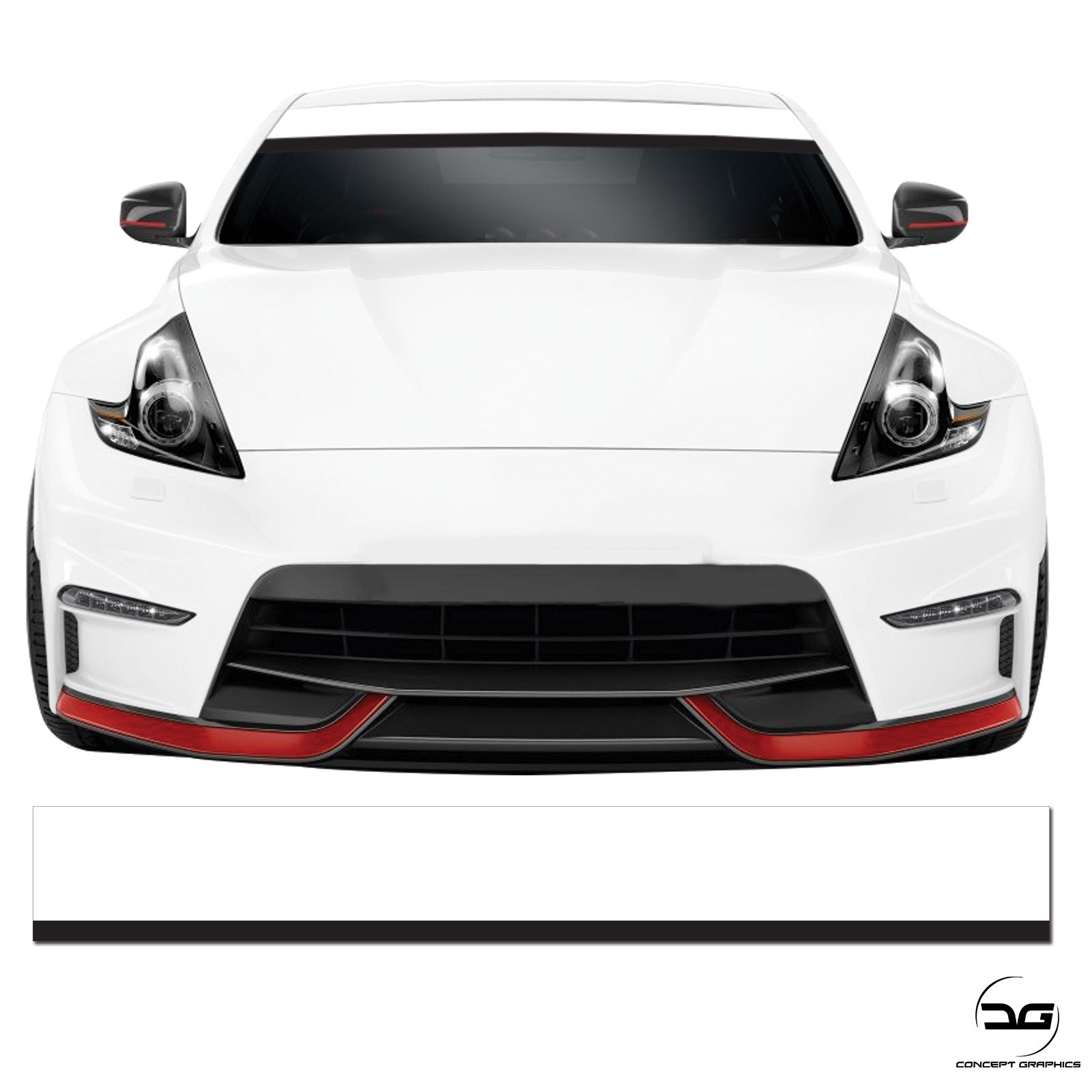 White black JDM Car Windscreen Sunstrip Banner Decal | Concept Graphics