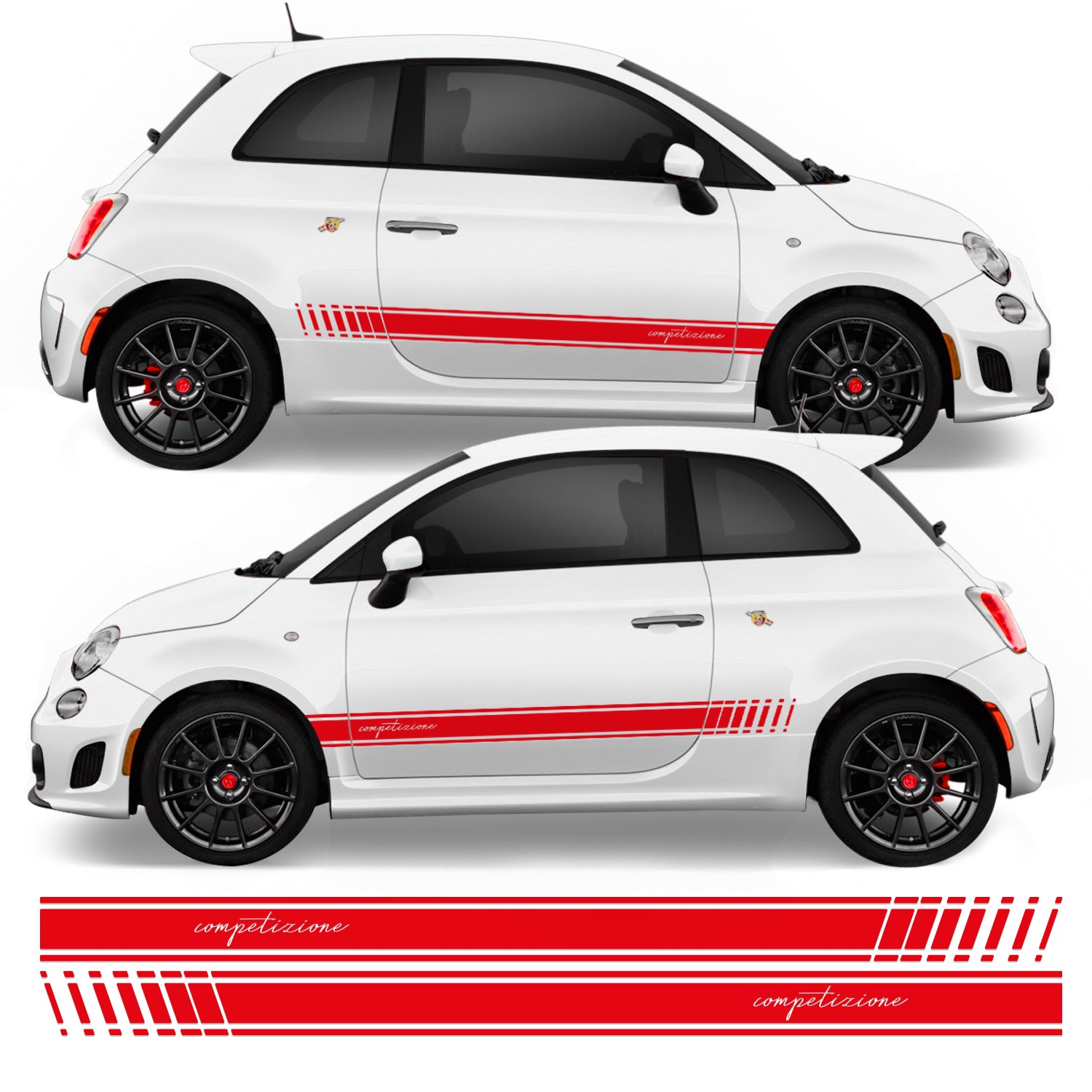 Competizione Side Stripe Stickers Fiat 500 Abarth | Concept Graphics