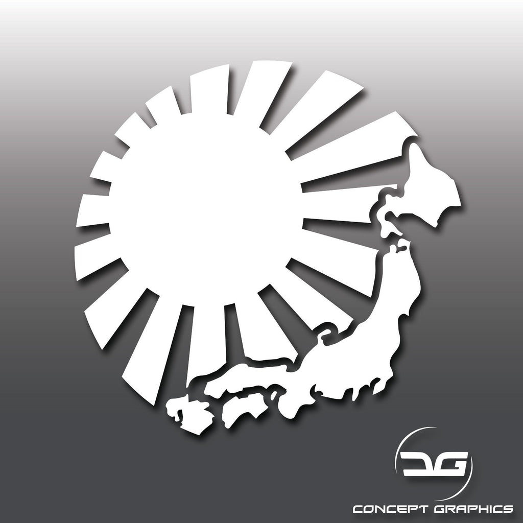 JDM Japanese Map Rising Sun Car Vinyl Decal Sticker | Concept Graphics