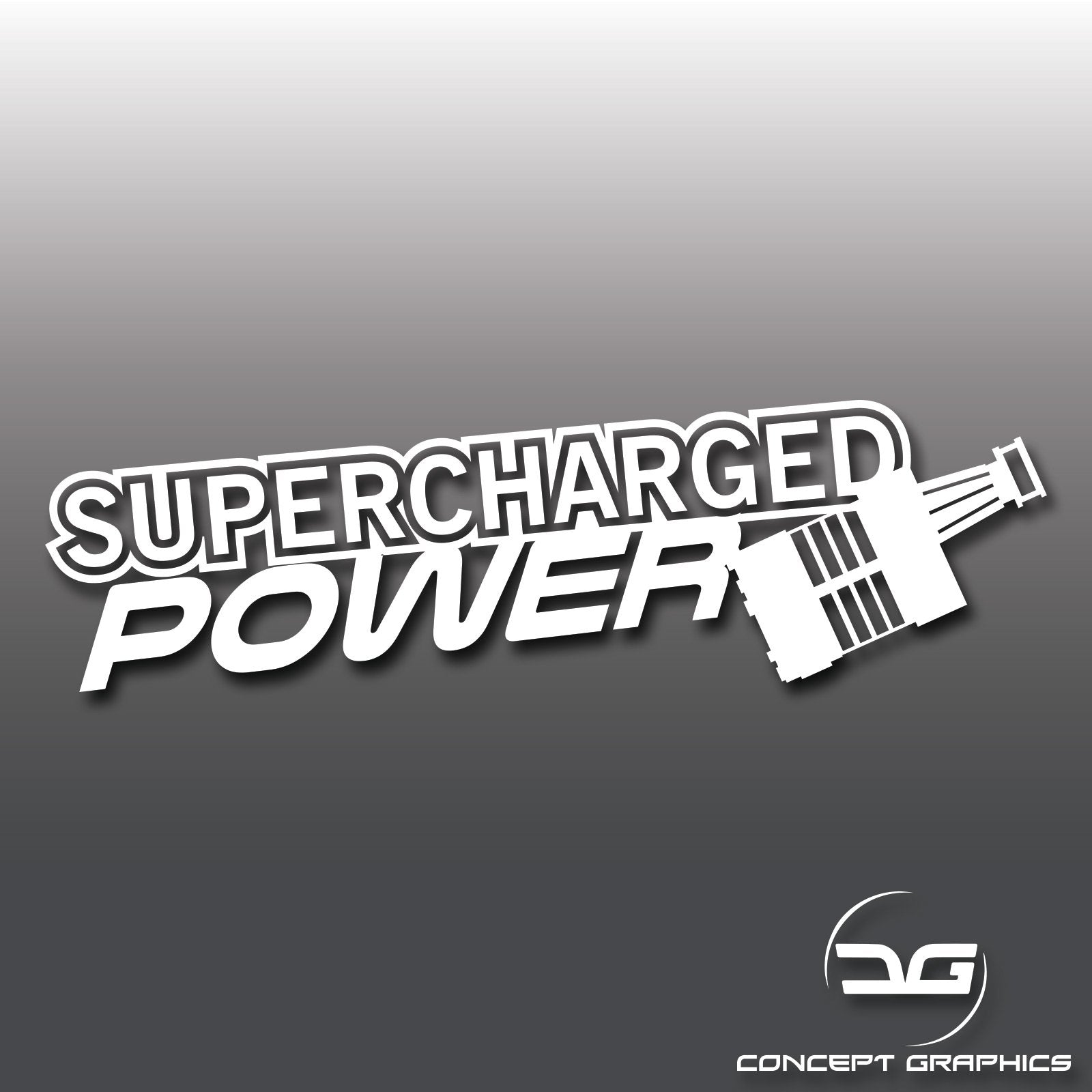 Supercharged Power Novelty Vinyl Car Decal Sticker | Concept Graphics